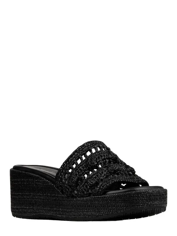 DONALD PLINER Jakki Platform Wedge Sandal - Black