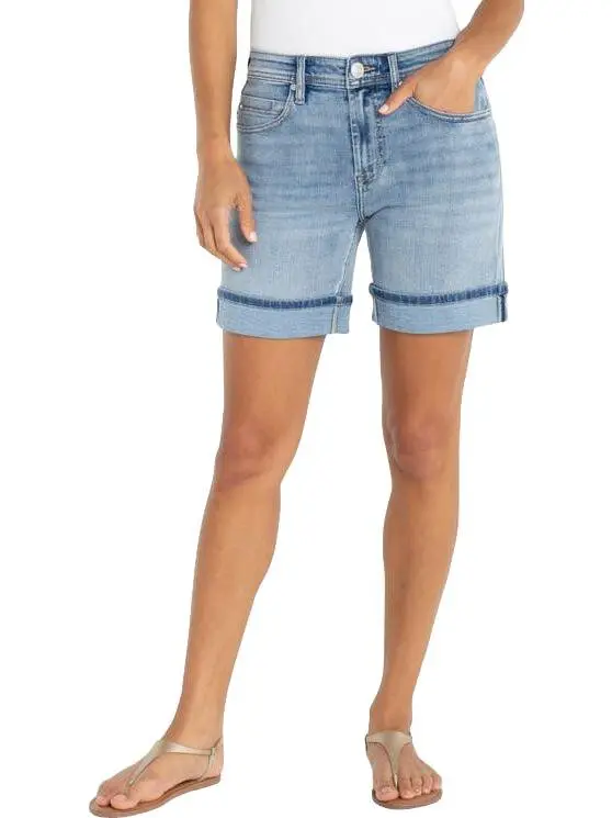 LIVERPOOL The Keeper Mid Thigh Denim Shorts - Weir Canyon
