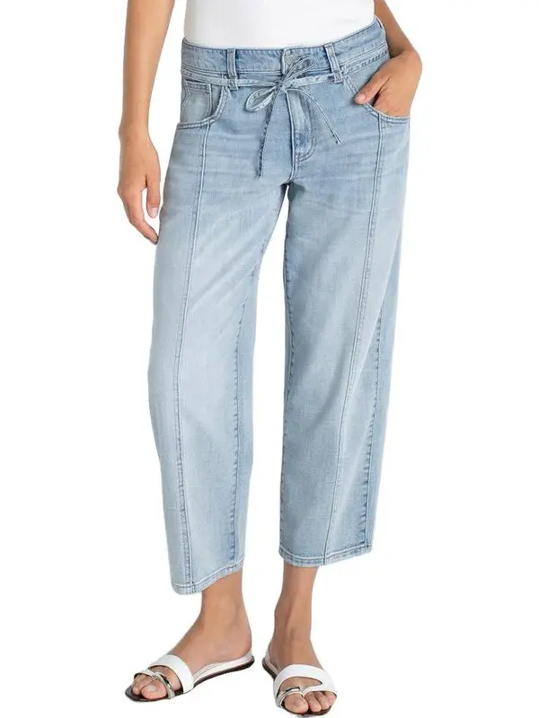 LIVERPOOL Beach Comber Drawstring Wide Leg Jeans - Echo Lake