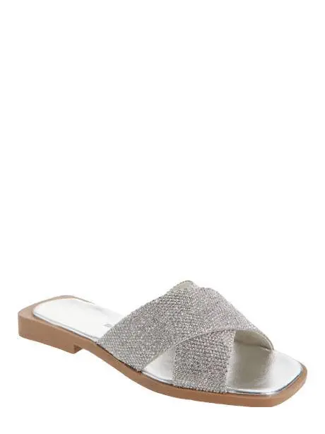 BOTTERO Criss-cross Rhinestone Slides - Prata