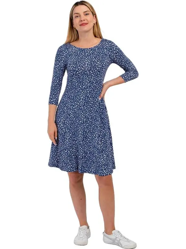 KETTLEWELL Isla 3/4 Sleeve Dress - Bright Navy