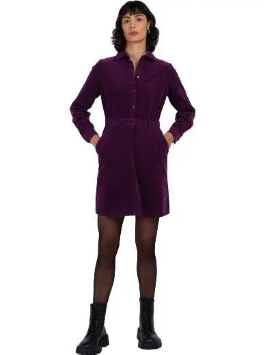 KETTLEWELL Jamie Cord Shirt Dress - Cassis