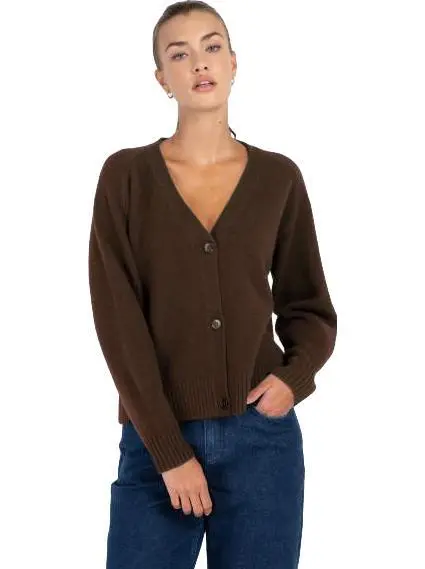 KETTLEWELL Merino Boxy Cardigan - Chocolate