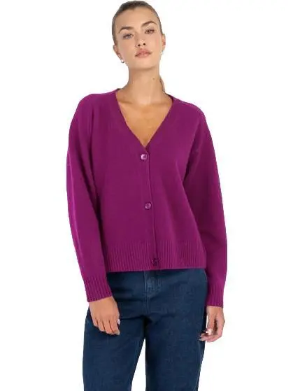 KETTLEWELL Merino Boxy Cardigan - Damson
