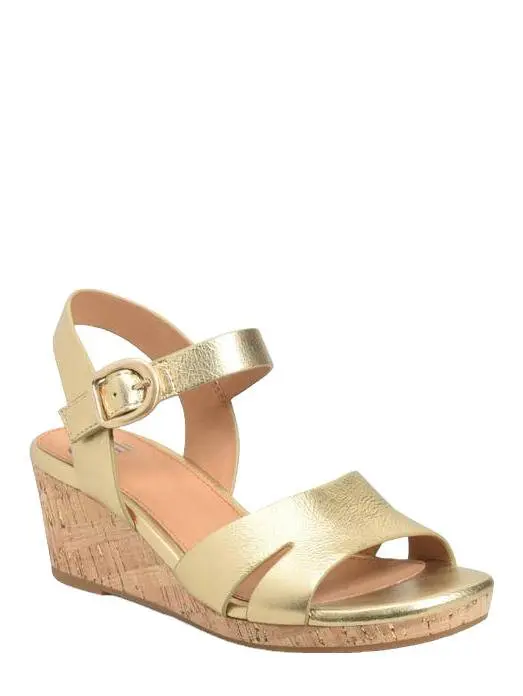 SOFFT Vanessa Ankle Strap Platform Wedge Sandal - Gold
