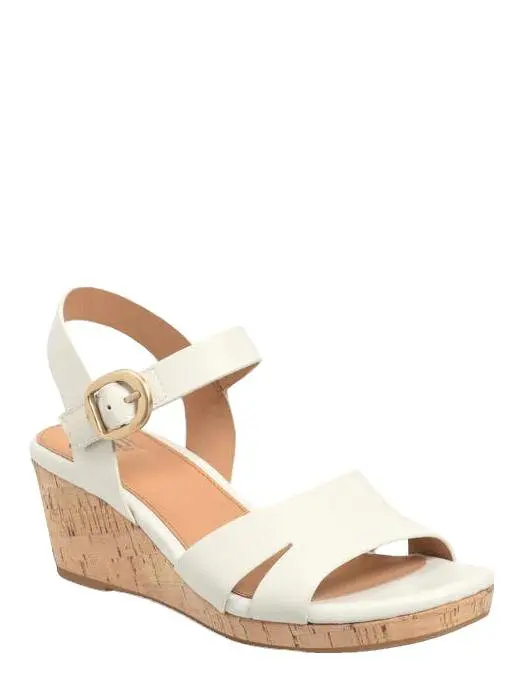 SOFFT Vanessa Ankle Strap Platform Wedge Sandal - Off White