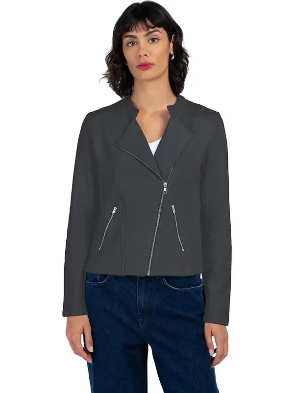 KETTLEWELL Cropped Biker Jacket - Charcoal