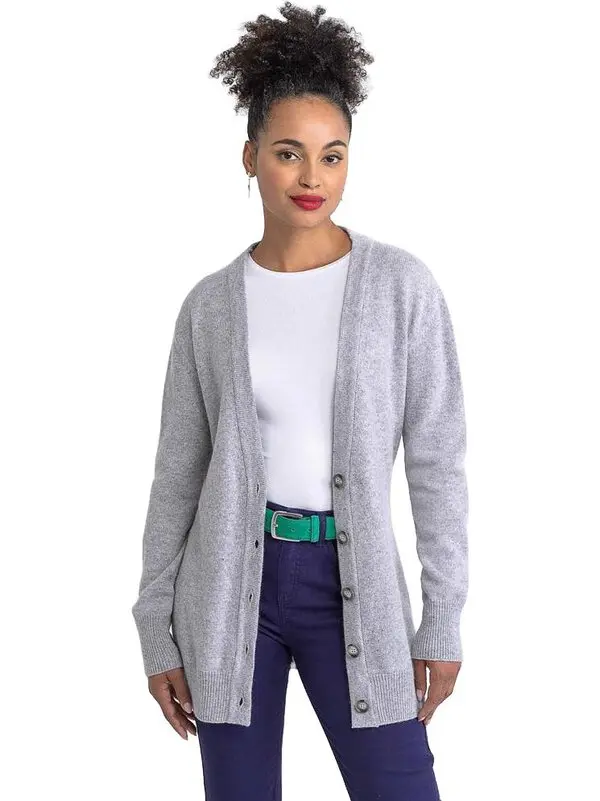 KETTLEWELL Boyfriend Merino Cardigan - Silver Marl