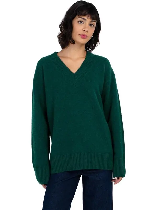KETTLEWELL Anya V-neck Merino Wool Sweater - Pine
