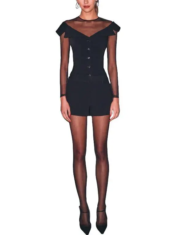 FLEUR DU MAL Off-the-shoulder Bodysuit - Black