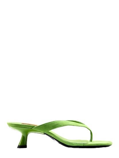 SIMONMILLER Suede Sculptural Heel Thong Sandals - Matcha
