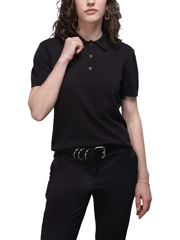 WILDFANG Relaxed-fit Sweater Polo - Black