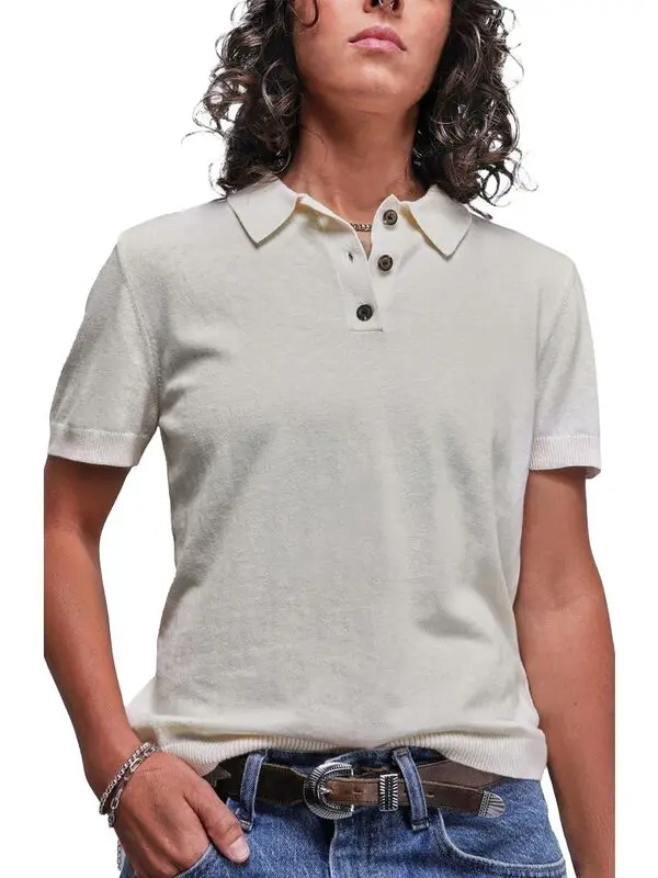 WILDFANG Relaxed-fit Sweater Polo - Oat