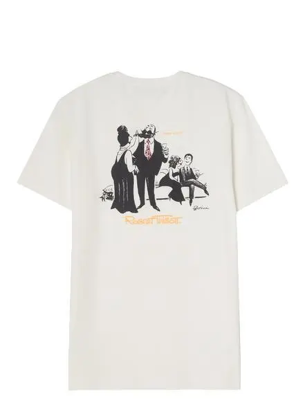 Robert Talbott Stretch Jersey Graphic Dean Tee - White/martini