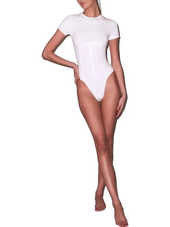 FLEUR DU MAL Organic Cotton T-shirt Bodysuit - Ivory