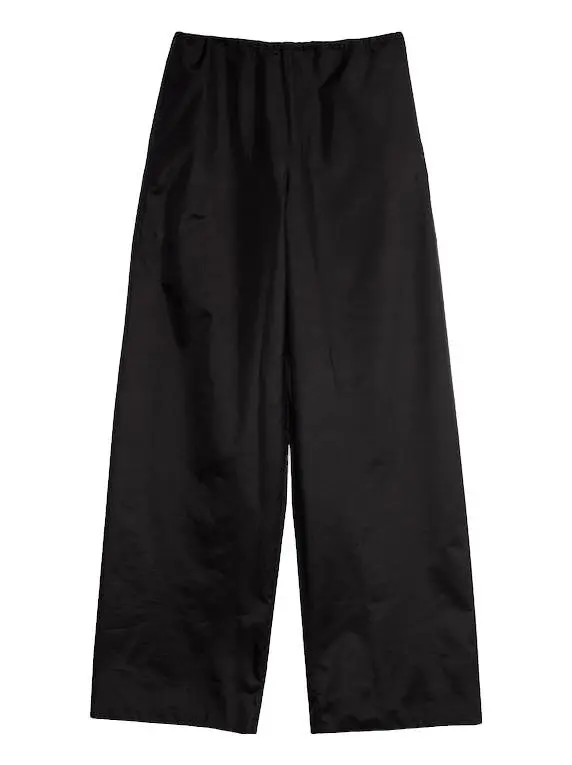 Gucci Technical Silk Poplin Wide-leg Pants - Black
