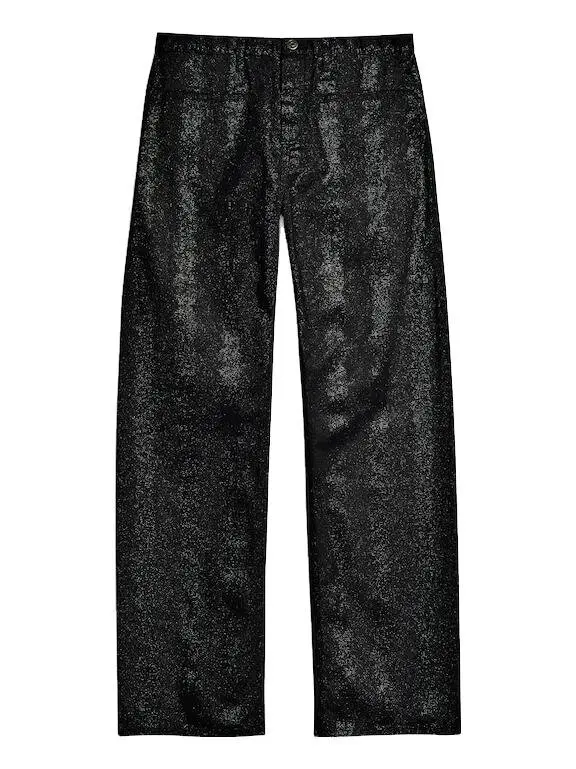 Gucci Printed Cotton Denim Pants - Black