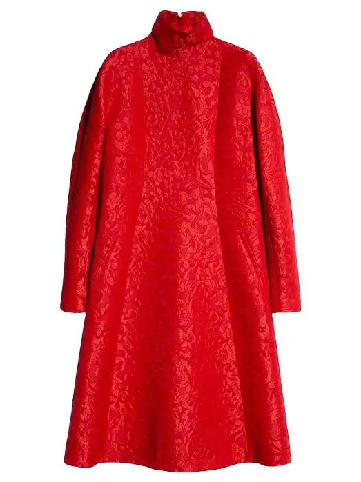 Gucci Floral Brocade A-line Dress - Red