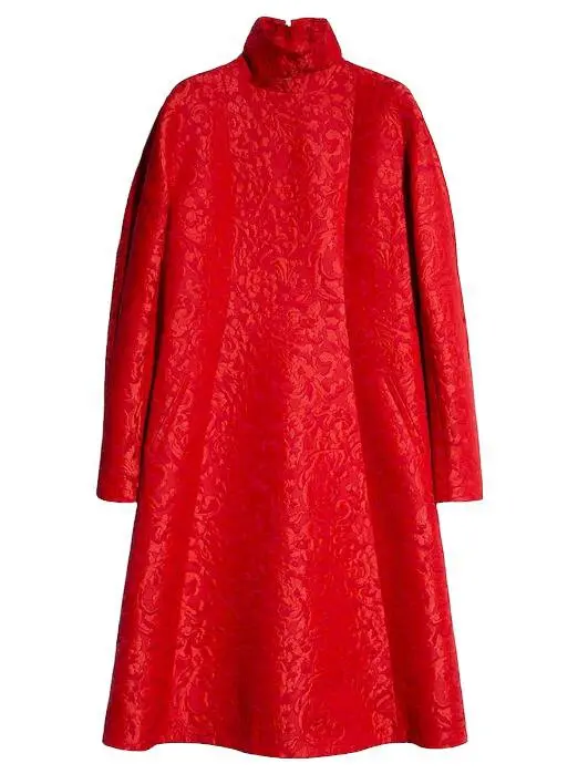 Gucci Floral Brocade A-line Dress - Red