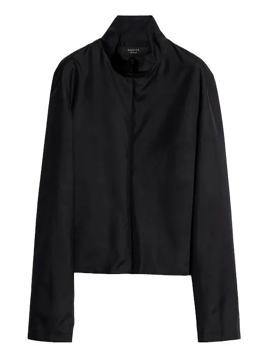 Gucci Technical Silk Poplin Zip Jacket - Black