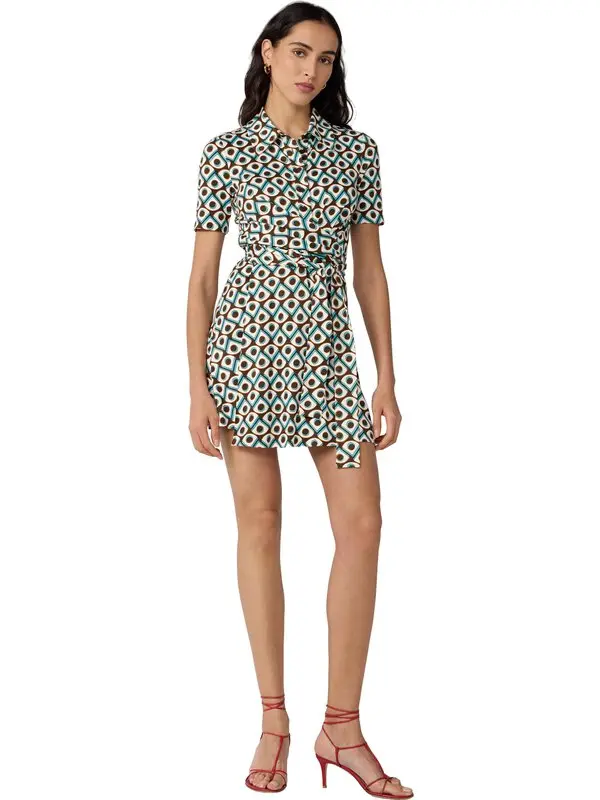 Diane Von Furstenberg Didi Short Sleeve Wrap Dress - Fan Club Woodstock