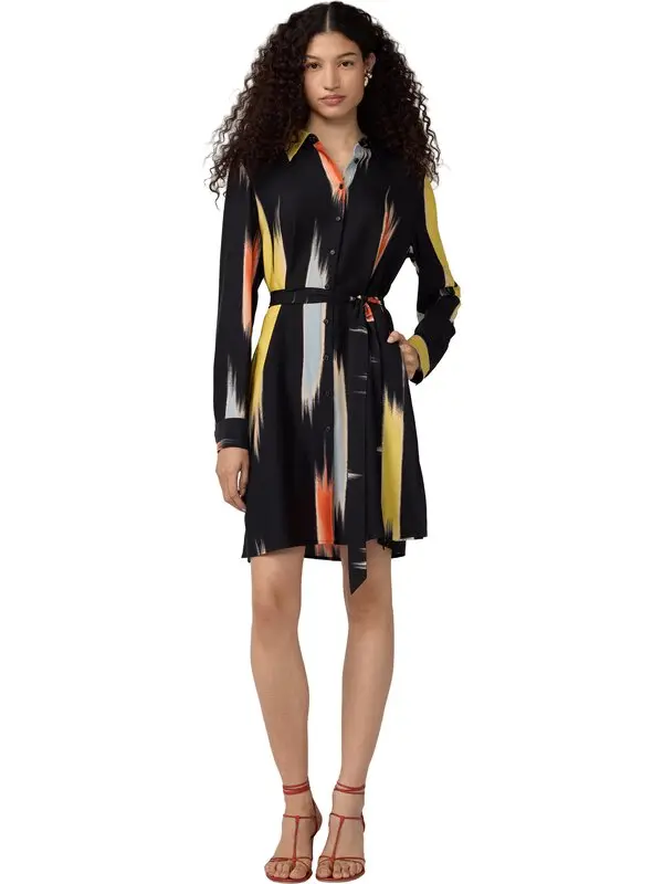 Diane Von Furstenberg Elle Shirt Dress - Cloud Haze Black