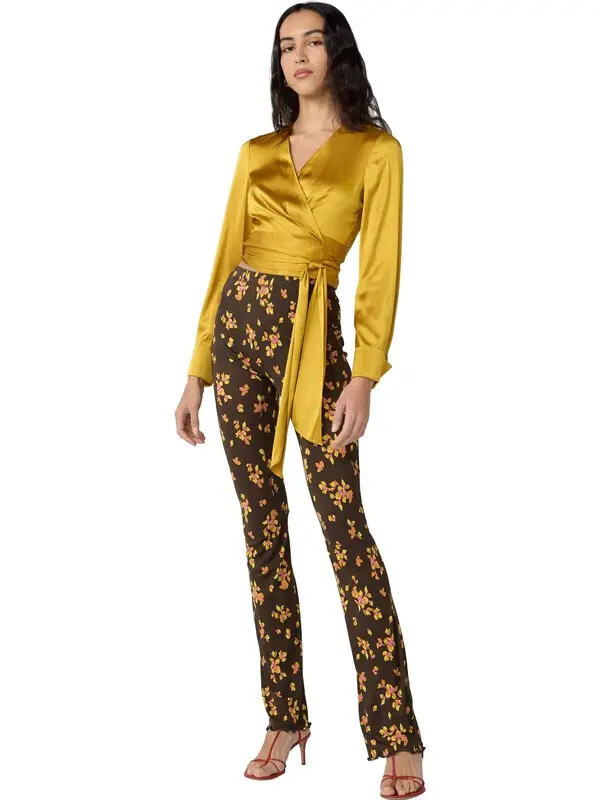 Diane Von Furstenberg Kaelin Pants - Tiny Island Orchid Bouquet Woodstock