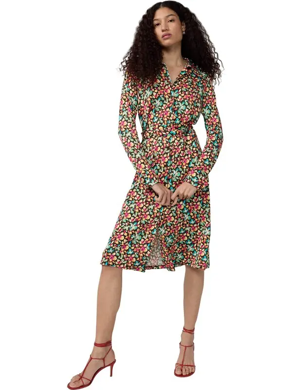 Diane Von Furstenberg Shirt Dress - Tiny Island Orchid Multi