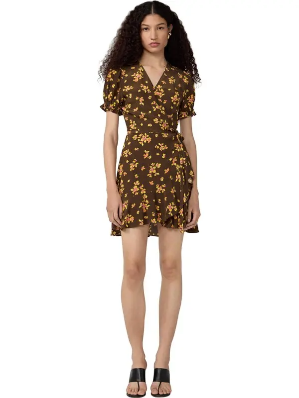 Diane Von Furstenberg Emilia Mini Dress - Tiny Island Orchid Bouquet Woodstock