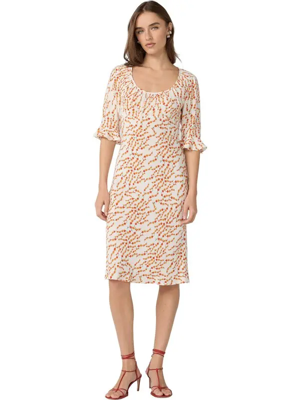 Diane Von Furstenberg Tessa Dress - Mirage Ditsy And Mirage Vine White