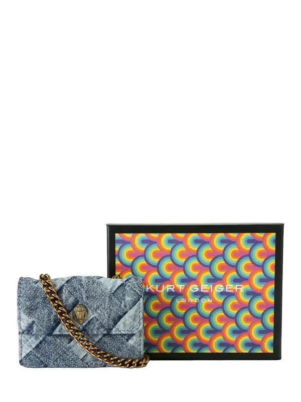 Kurt Geiger Micro Kensington Quilted-denim Crossbody Bag - Blue