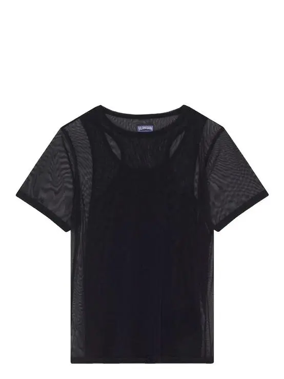 Vilebrequin Tulle T-shirt With Integrated Tank - Black