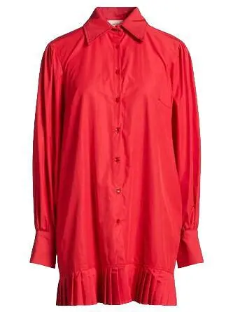 VICOLO Mini Shirt Dress - Tomato Red