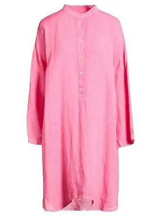 120% Lino Mini Linen Shirt Dress - Pink
