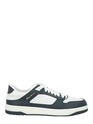 Santoni Two-tone Leather Low-top Sneakers - Midnight Blue