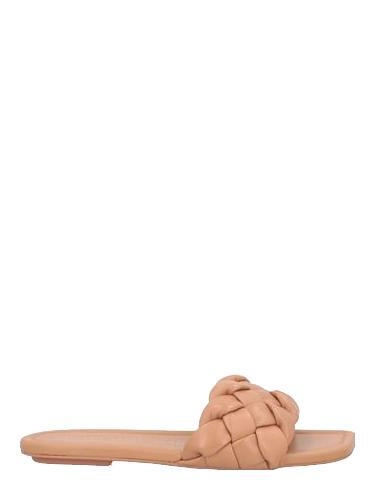 STUART WEITZMAN Leather Slide Sandals - Light Brown