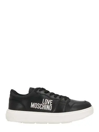 Moschino Low-top Leather Sneakers - Black