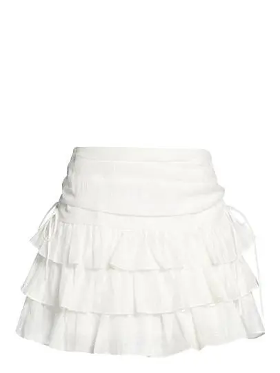 Sandro Mini Ruched Skirt - White