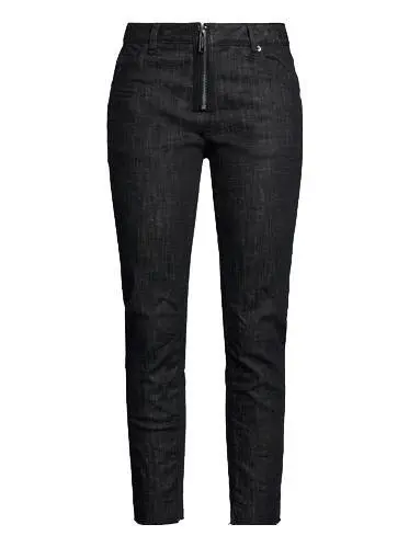 Dsquared2 Jeans In Stretch Denim With Leather Trim - Black