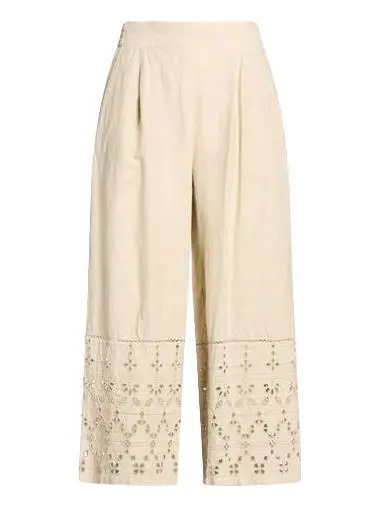 120% Lino Linen Wide-leg Pants - Beige