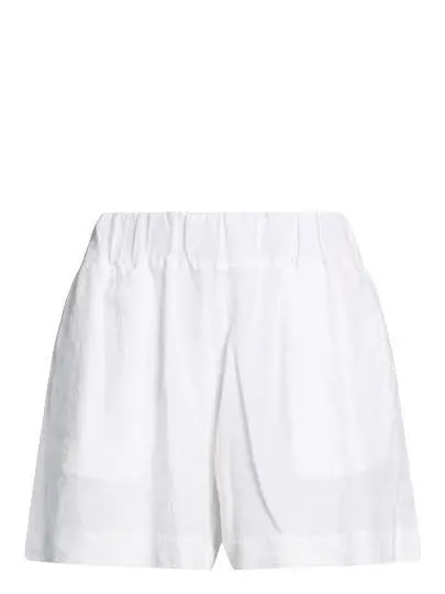 120% Lino Linen High Waisted Shorts - White