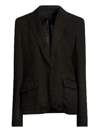 120% Lino Linen Single-breasted Blazer - Brown