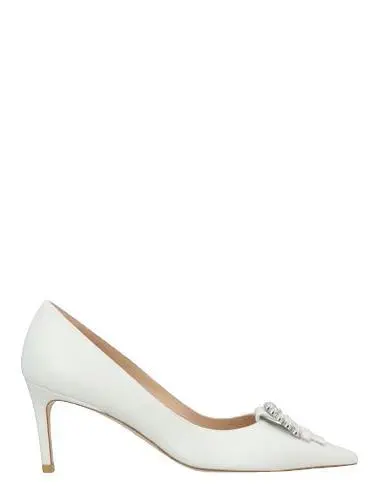 STUART WEITZMAN Pumps In Calfskin With Appliqués - White