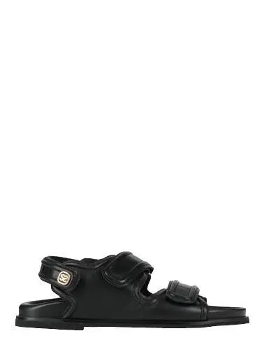 Sandro Leather Sandals - Black