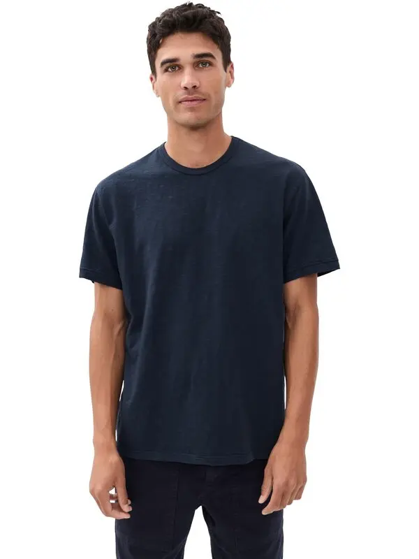 ALEX MILL Standard T-shirt In Slub Cotton - Navy