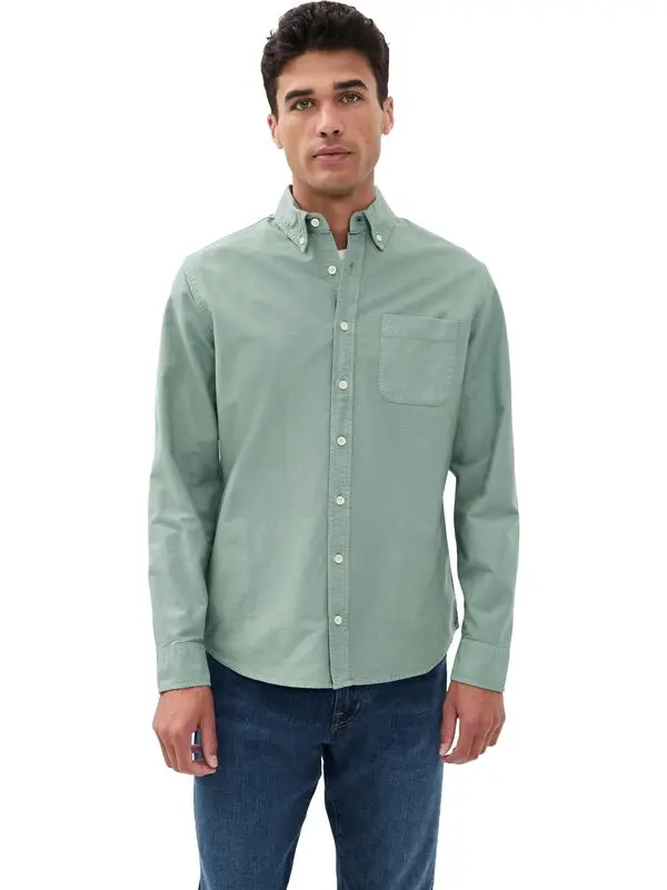 Taylor Stitch The Jack Oxford Shirt - Surf Green Oxford