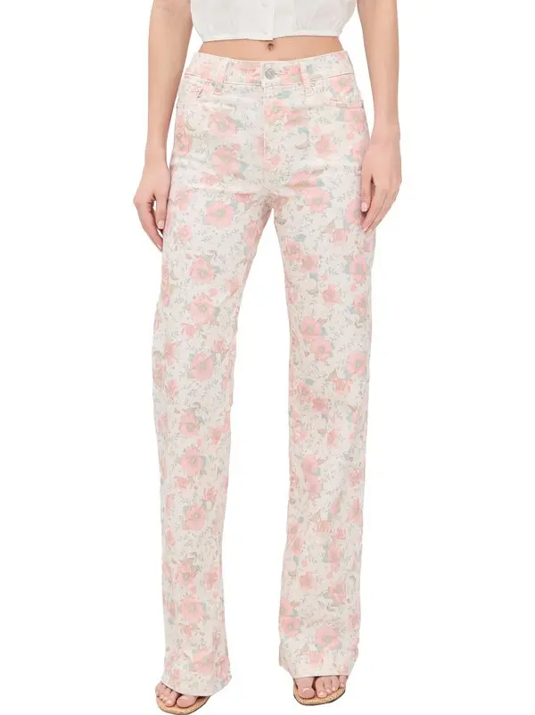Paige Leenah Floral Print Jeans - Bouquet