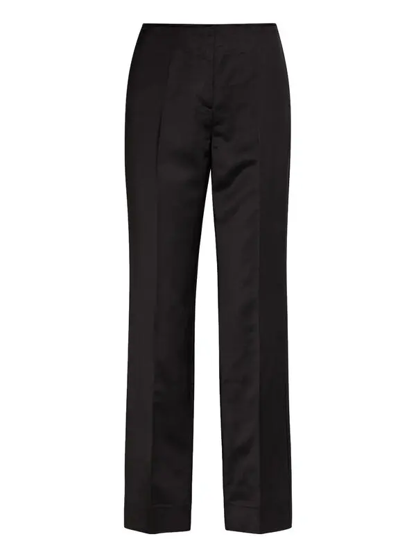 TOTEME Raw-edged Straight-leg Satin Trousers - Black