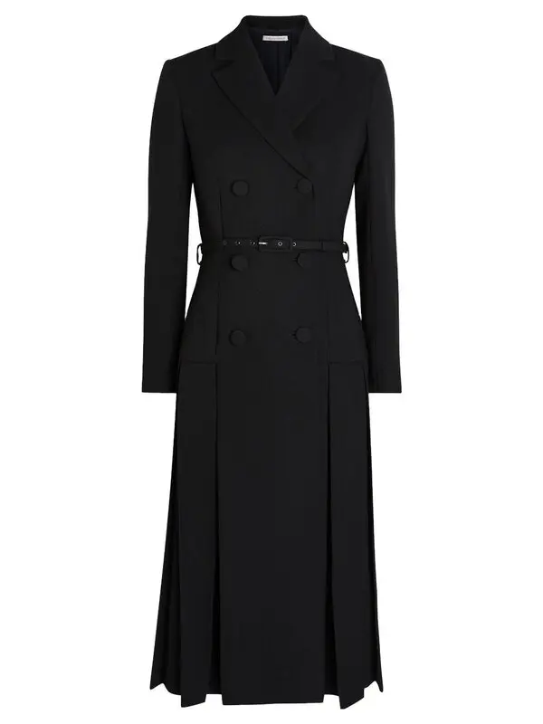 EMILIA WICKSTEAD Chaney Belted Wool Midi Dress - Black