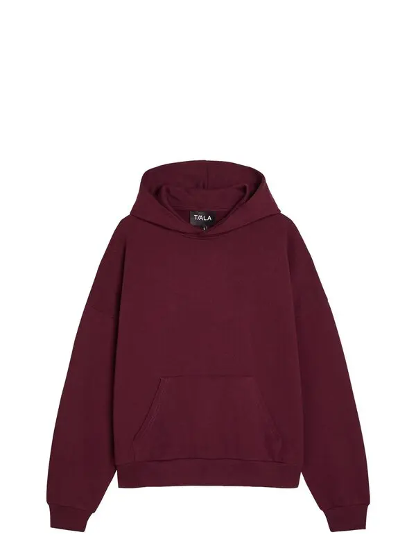 TALA Girlfriend Hooded Cotton-blend Sweatshirt - Burgundy